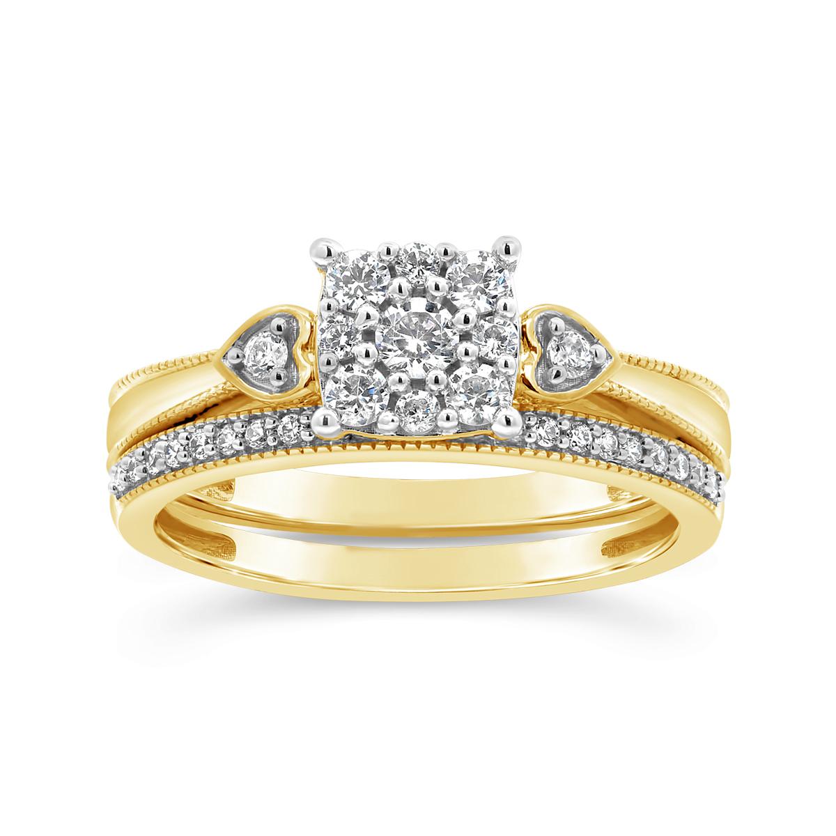 0.50CTW Diamond Bridal Set in 10K Yellow Gold | Ben Moss Jewellers