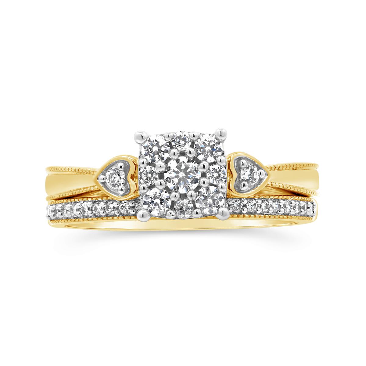 0.50CTW Diamond Bridal Set in 10K Yellow Gold | Ben Moss Jewellers